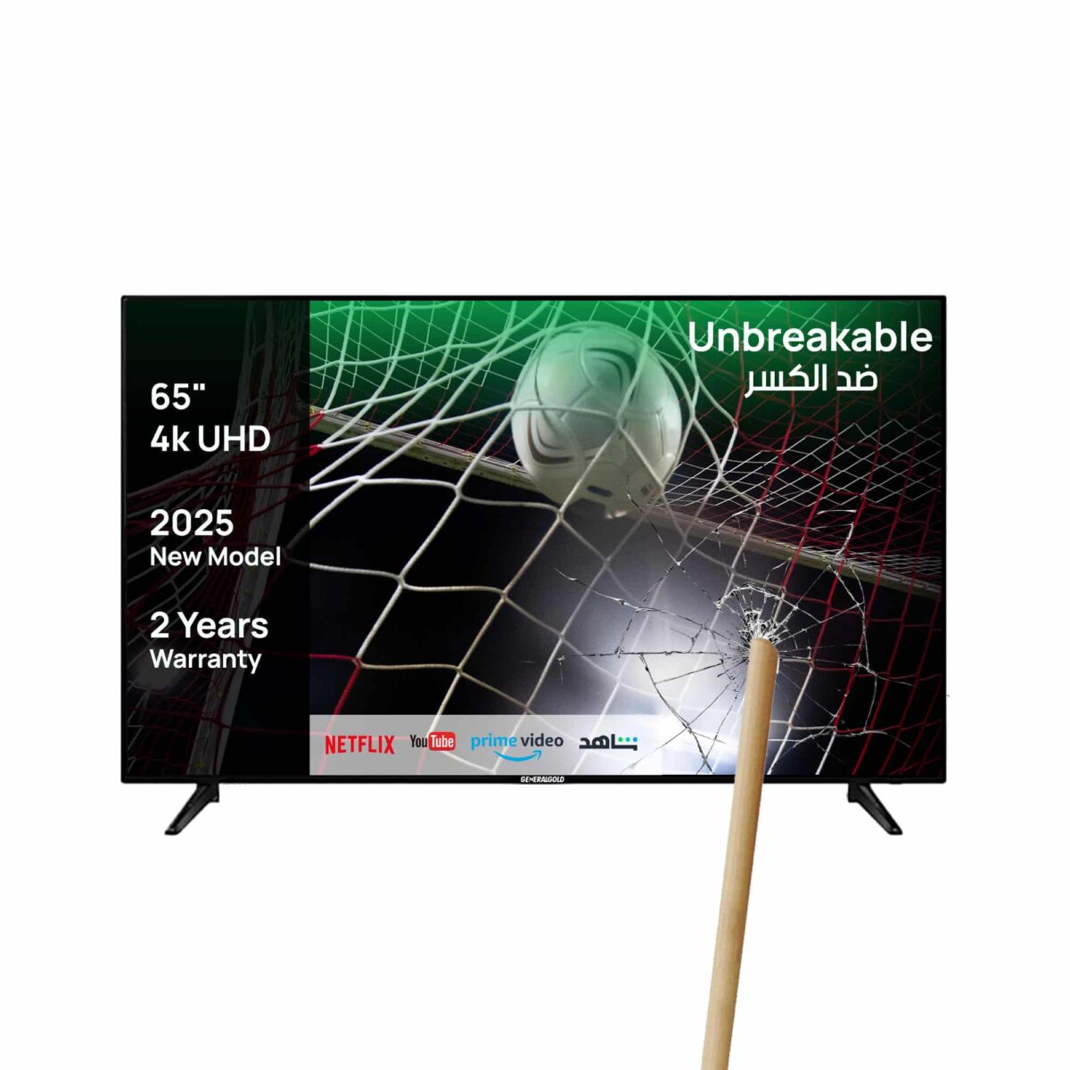 General Gold 65-inch 4K Ultra HD Smart Android TV- Unbreakable Double ...